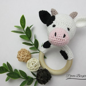 Crochet Cow Rattle Pattern, French/english Pdf Pattern, Cow Amigurumi ...