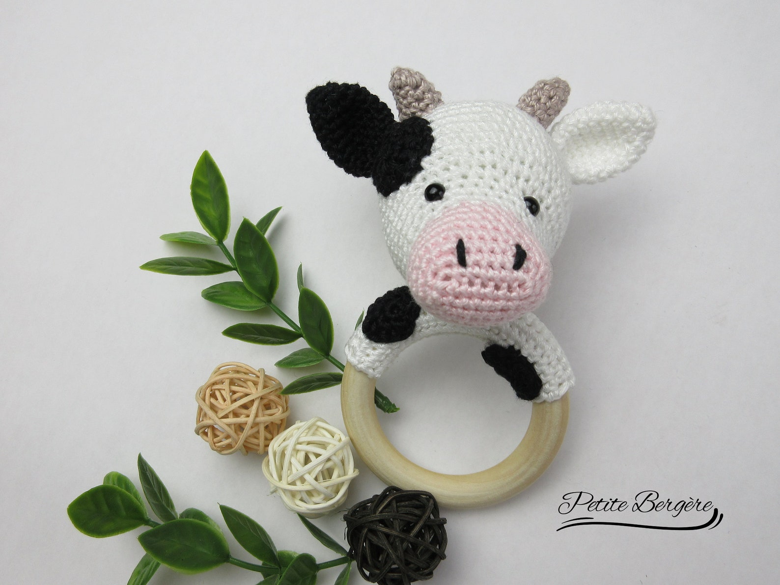Crochet Cow Rattle Pattern, French/english Pdf Pattern, Cow Amigurumi ...