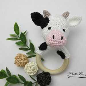 Crochet Cow Rattle Pattern, French/english Pdf Pattern, Cow Amigurumi ...
