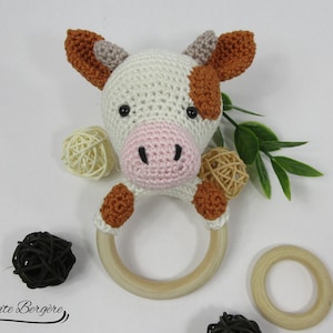 Crochet Cow Rattle Pattern, French/english Pdf Pattern, Cow Amigurumi ...
