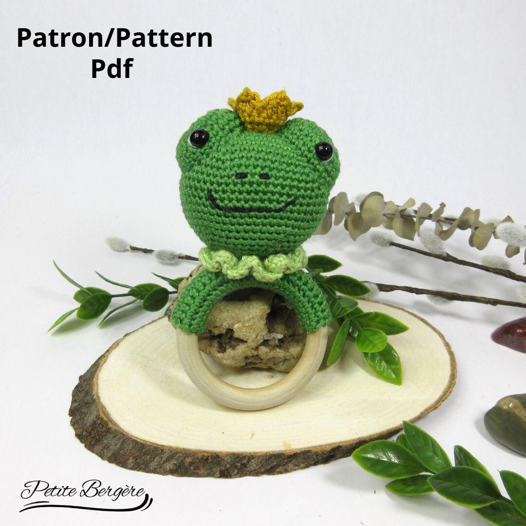 Crochet Frog Rattle Pattern, French/english Pdf Pattern, Frog Amigurumi ...