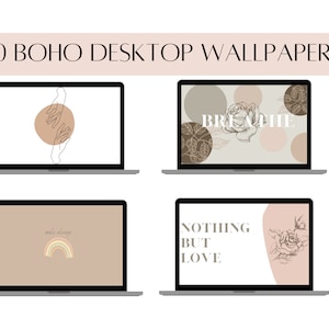 Boho Desktop Wallpaper - Laptop Wallpaper - Neutral Bohemian Background ...
