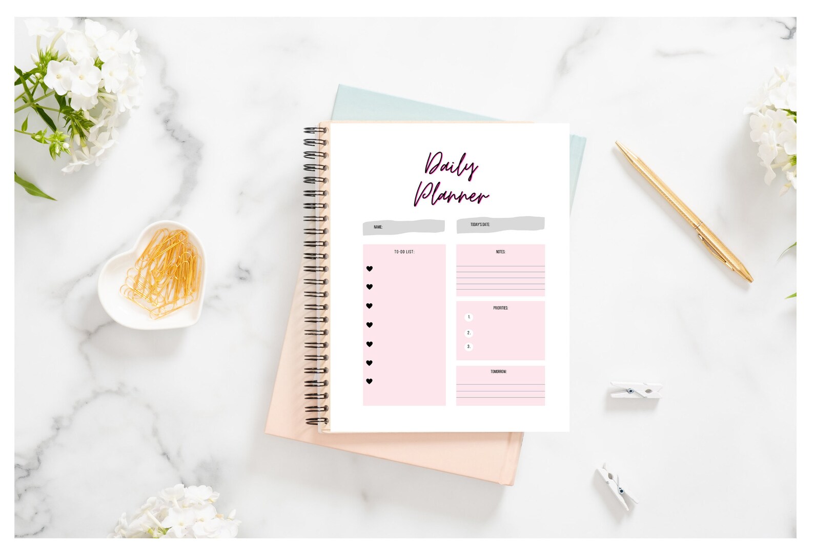 Daily Planner Printable Daily Planner Fillable PDF Planner - Etsy