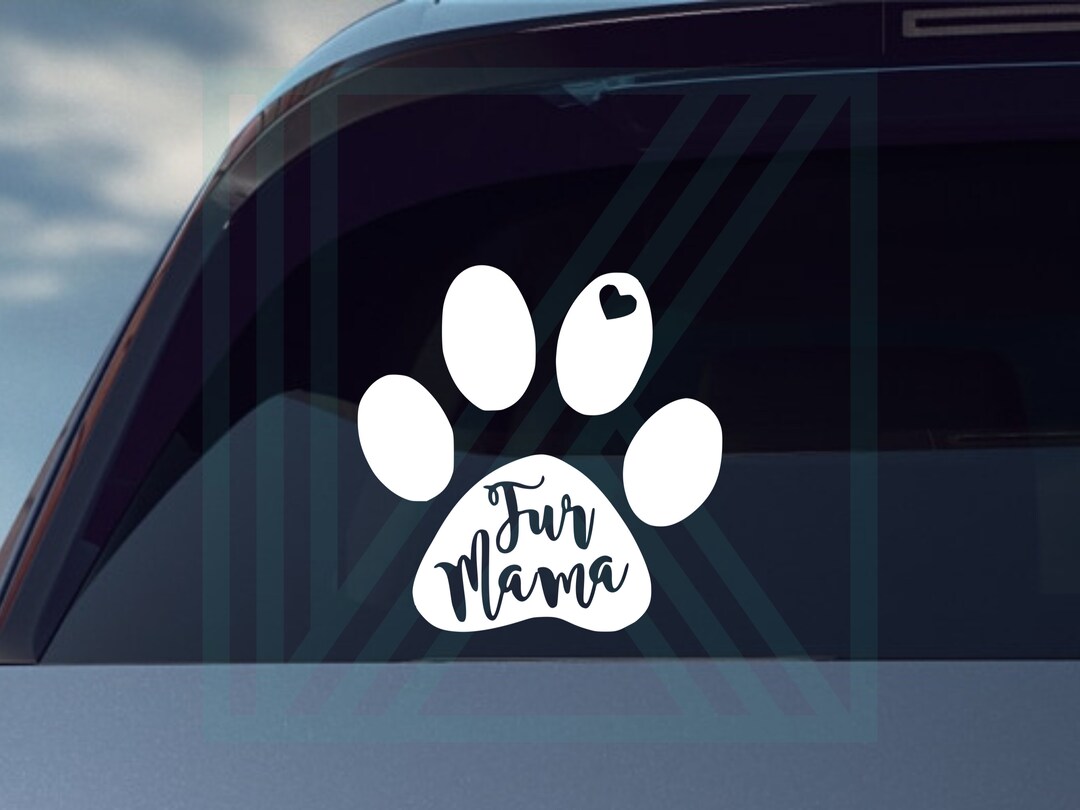 Fur Mama Dog Paw Print Heart Vinyl Decal for Car Window - Etsy