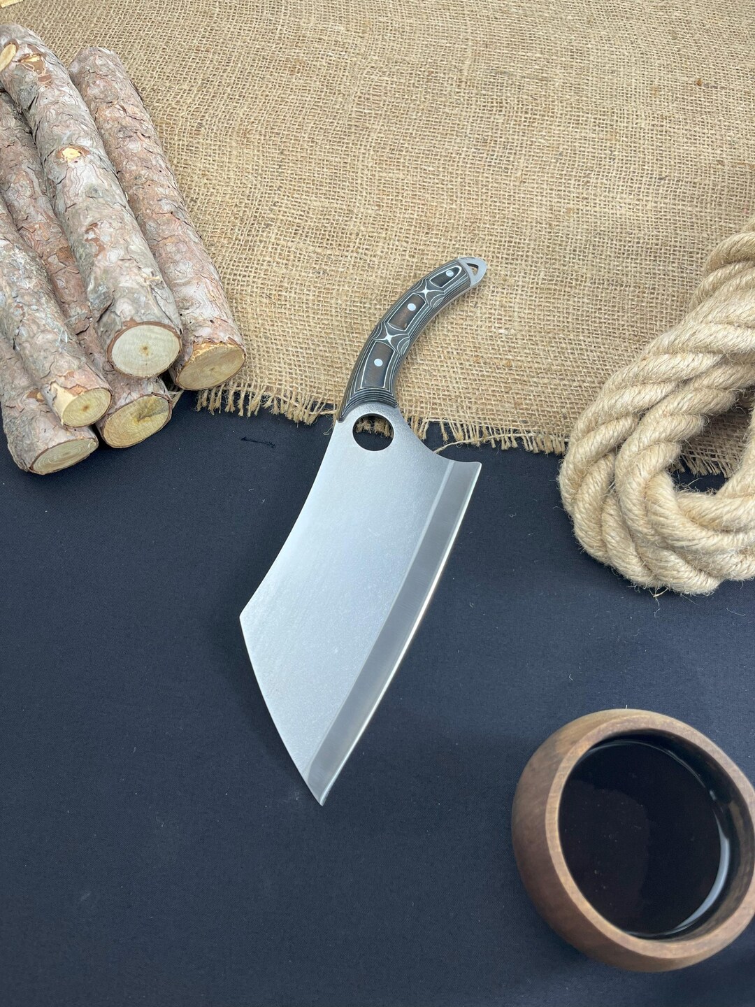 Chef Knife, Cleaver Knife , Bushcraft Hand Forged Boning Knife ...