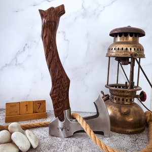 Hand Forged Wolf Headed Axe, Camping Gear, Bushcraft Gear, Camping Axe ...