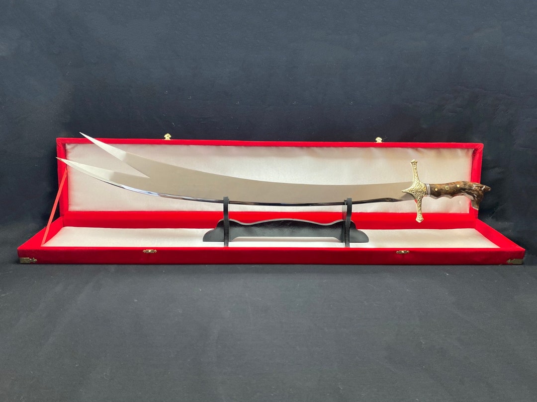 Wolf Head Zulfikar Sword Name Printable 90cm Turkish Ottoman Sword ...