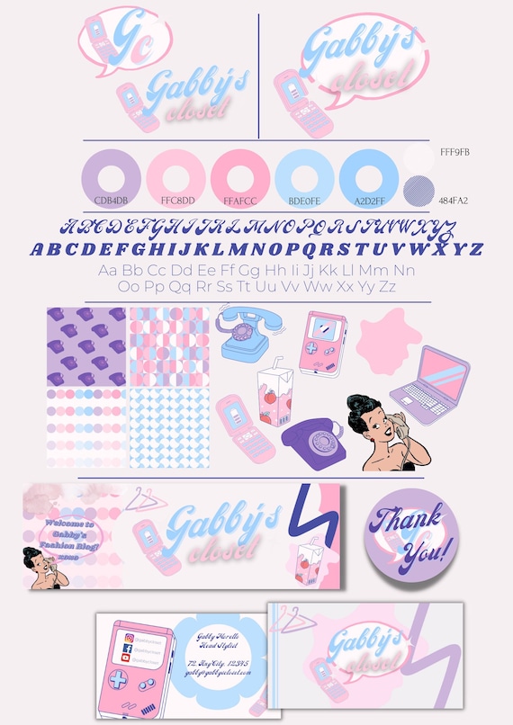 Retro Branding Kit Retro Logo Design Branding Bundle - Etsy