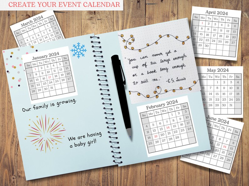 2024 Mini Calendar Digital Printables Instant Download Pdf - Etsy