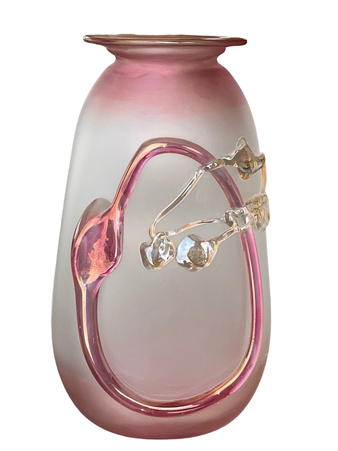 Vintage Gorgeous Handblown Art Glass Large Pink Vase. Modern - Etsy