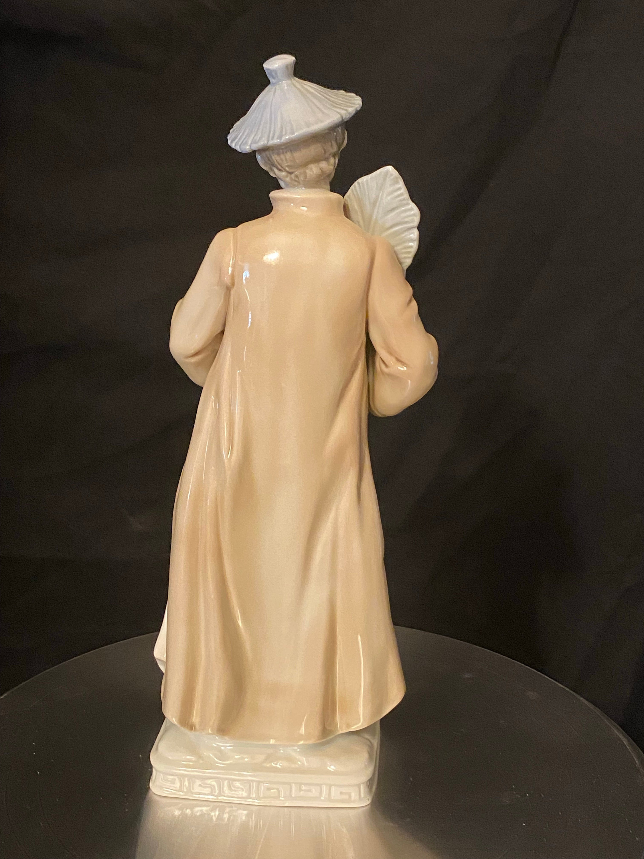 Vintage Japanese Porcelain Figurine Man With Fan 3.5in Wide at - Etsy
