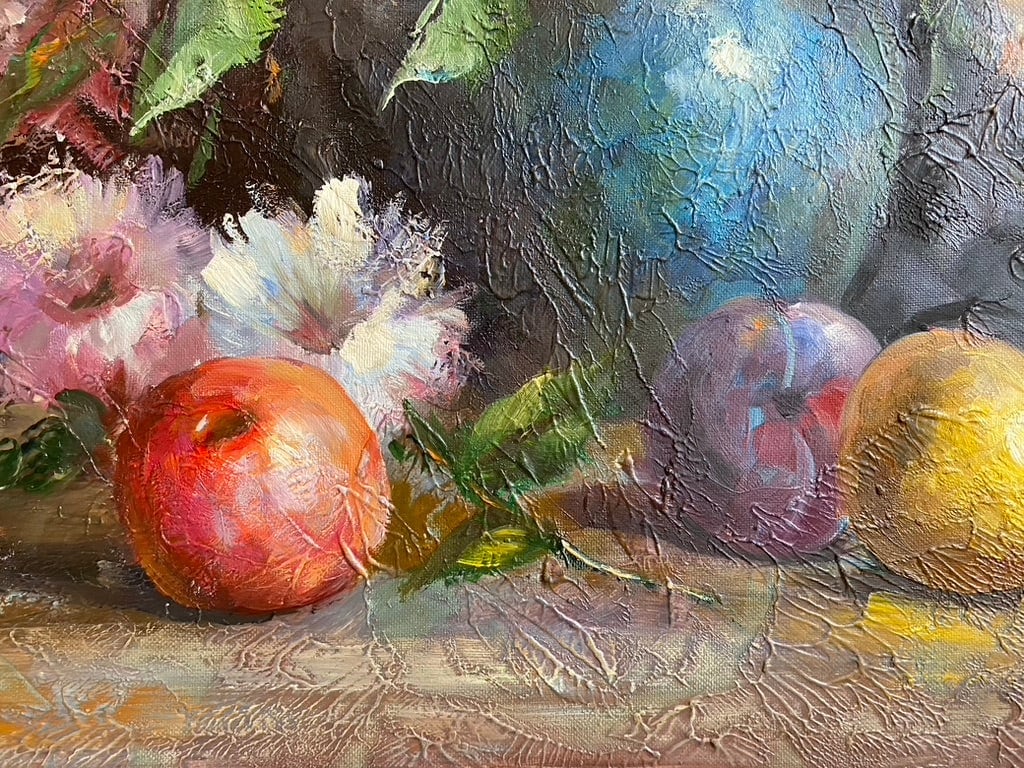 R. Wilcox Flowers & Fruit. Framed Original Oil Painting - Etsy