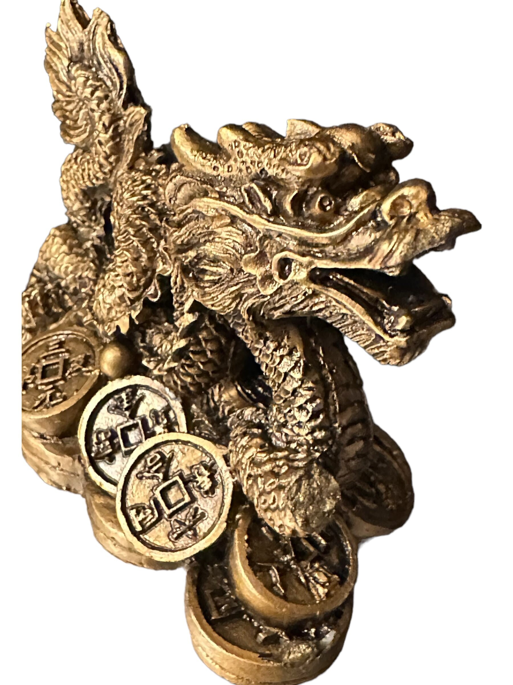 Vintage Chinese Resin Golden Dragon 2 X 2.5 - Etsy