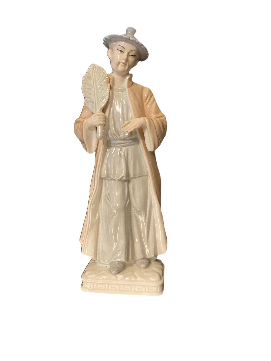 Vintage Japanese Porcelain Figurine Man With Fan 3.5in Wide at Base X ...