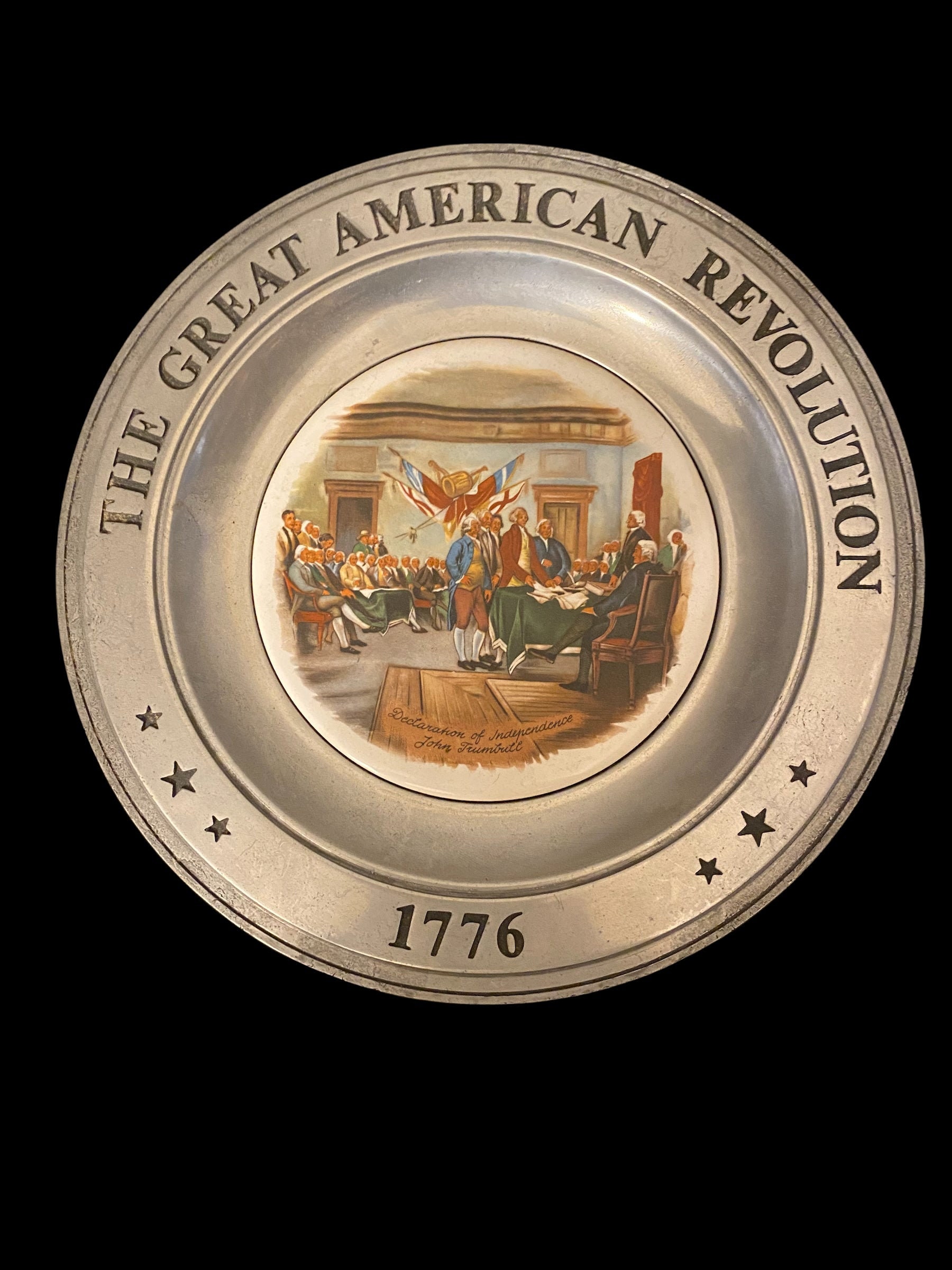 Declaration of Independence" the Great American Revolution Pewter Plate ...