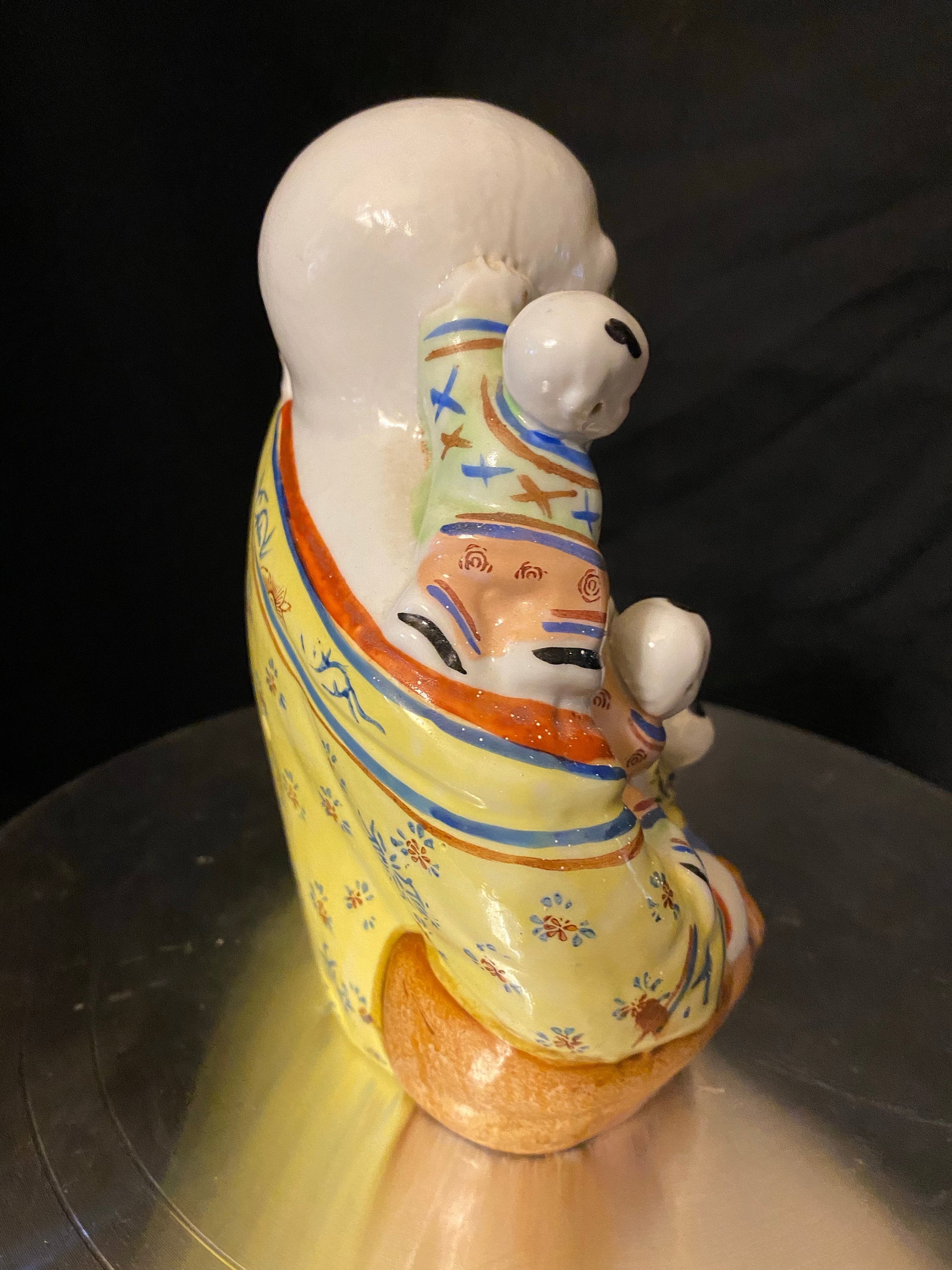 Vintage Chinese Laughing Buddha Fertility Sculpture. Chinese Famille ...
