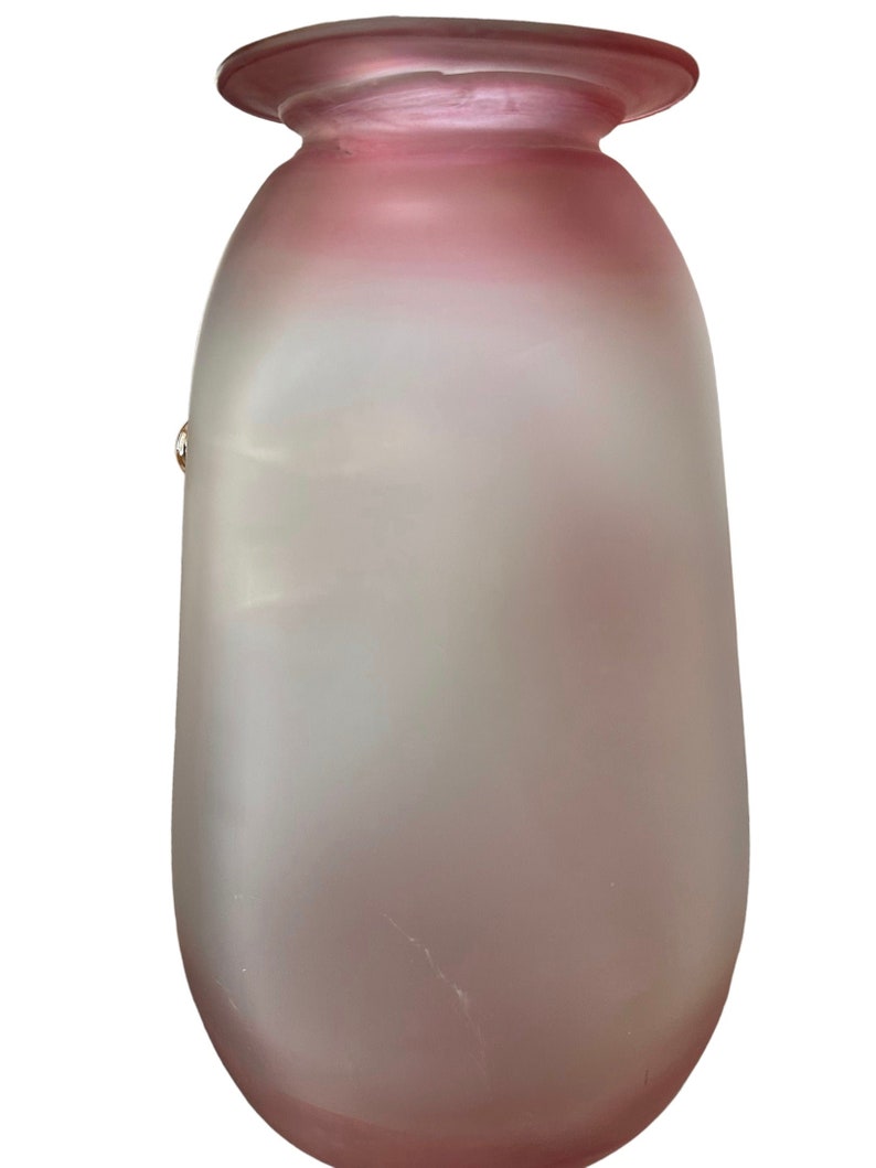 Vintage Gorgeous Handblown Art Glass Large Pink Vase. Modern Design ...