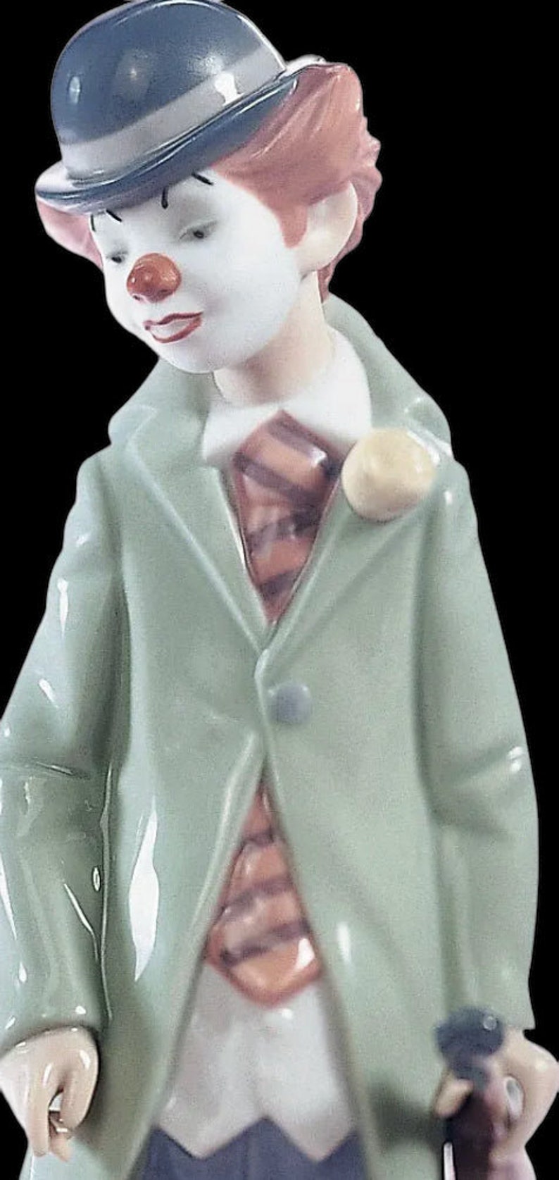 Vintage Lladro Circus Sam Clown Figurine With A Violin. Glossy ...