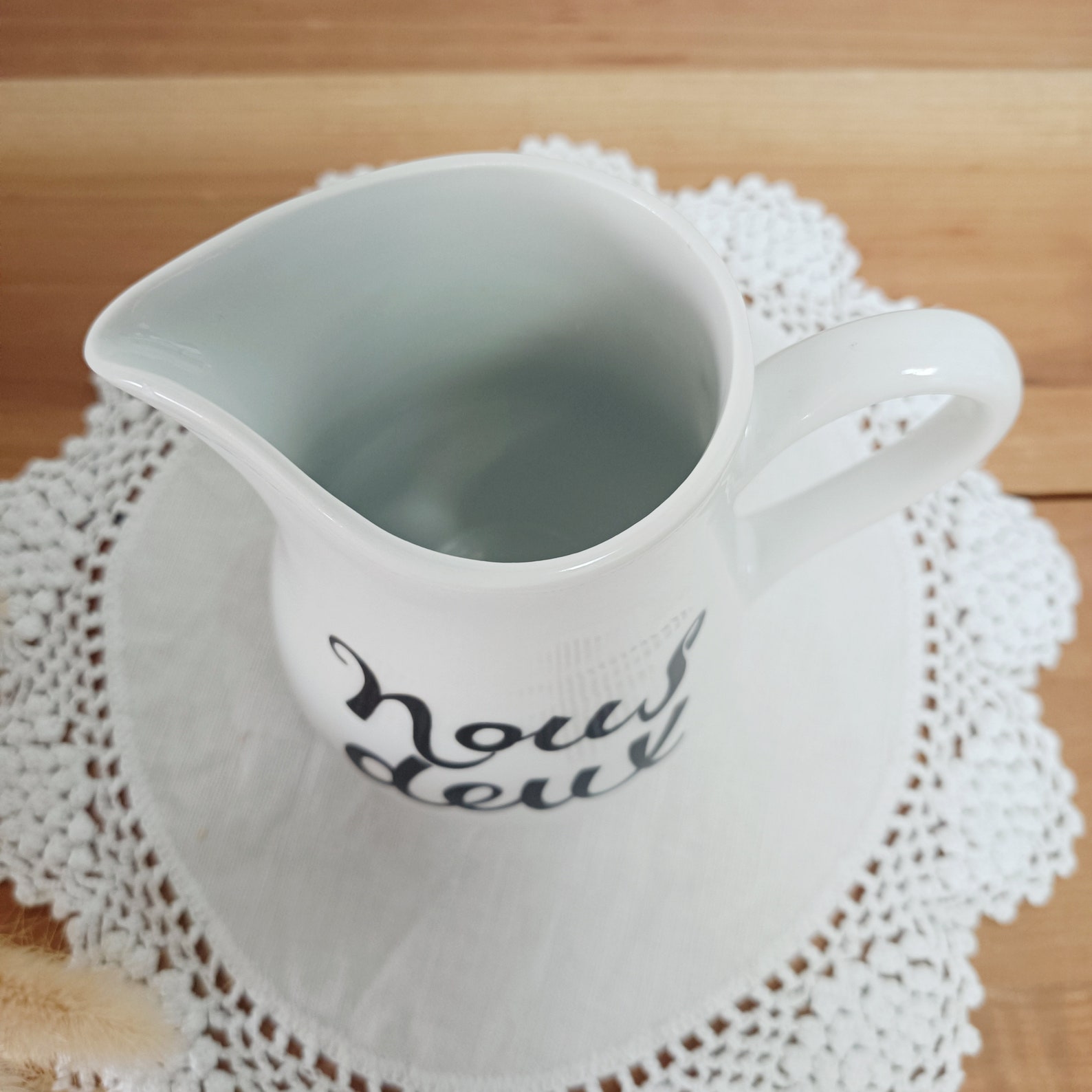 Milk Jug, Creamer, Pitcher We Two Pillivuyt, Vintage - Etsy
