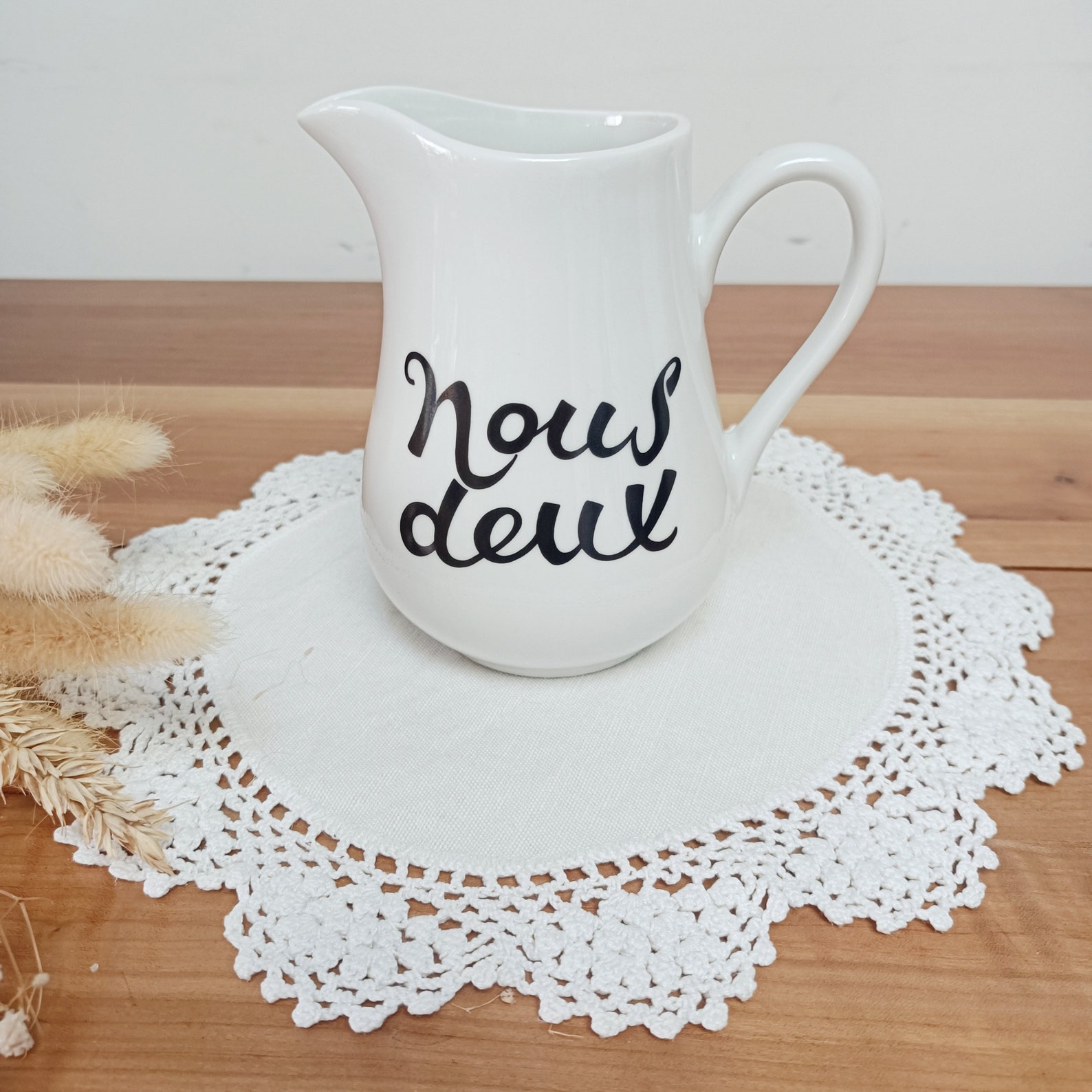 Milk Jug, Creamer, Pitcher We Two Pillivuyt, Vintage - Etsy