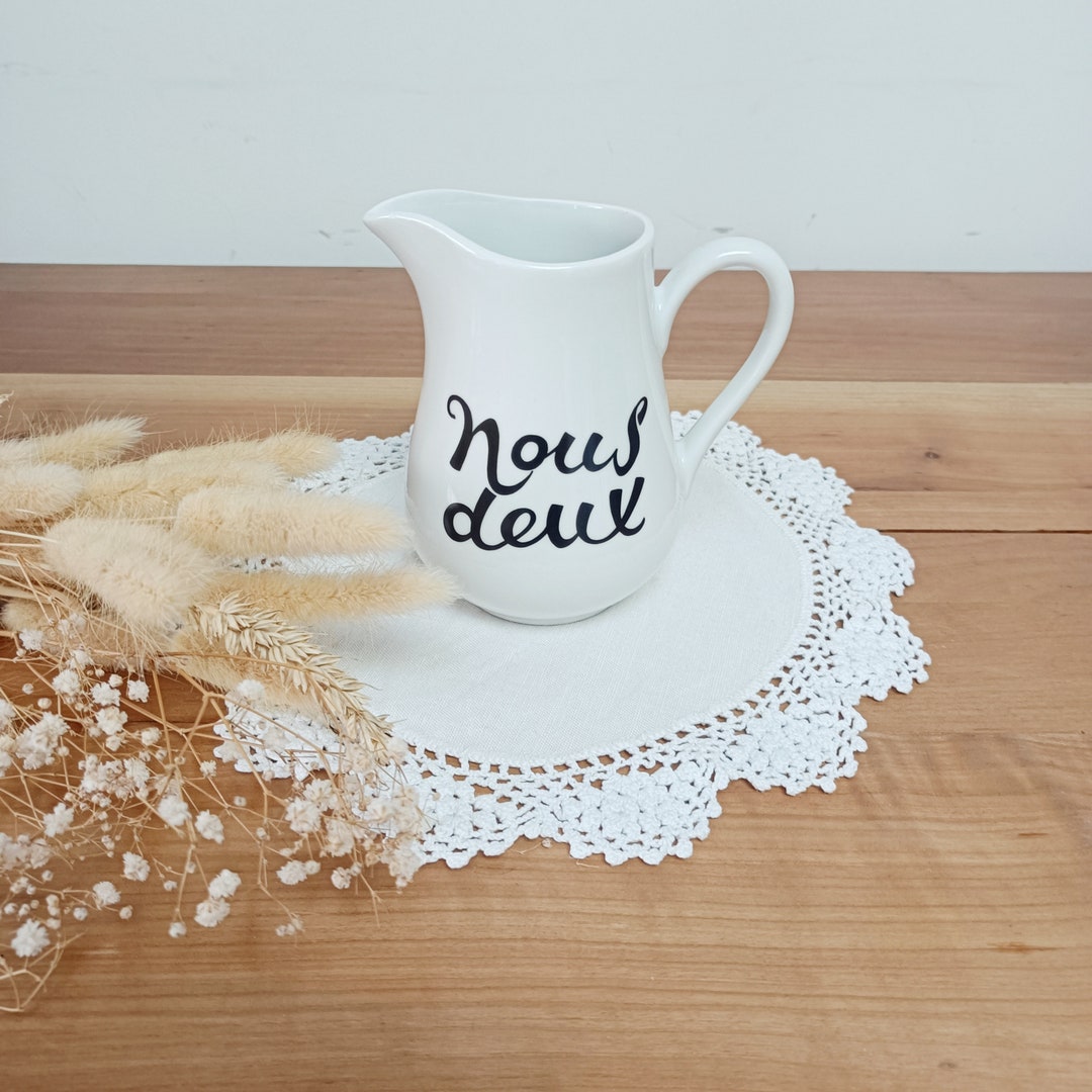 Milk Jug, Creamer, Pitcher We Two Pillivuyt, Vintage - Etsy