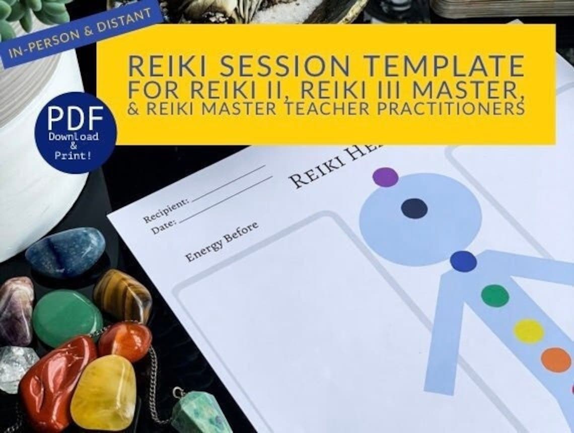 Reiki Session Notes Sheet, Distance Reiki Session Template, Reiki ...