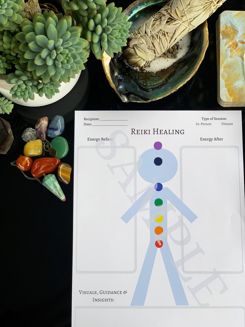 Reiki Session Notes Sheet, Distance Reiki Session Template, Reiki ...