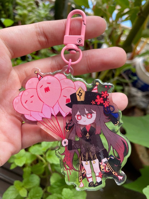Genshin Impact Hutao Boo-lloons Epoxy Acrylic Keychain - Etsy