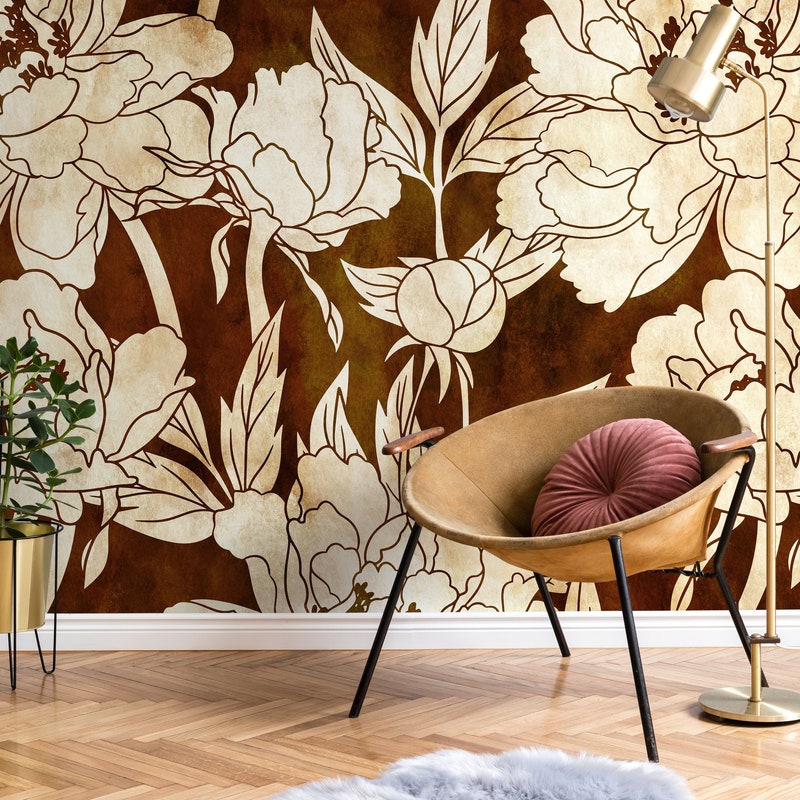 Large Floral Wallpaper - Etsy