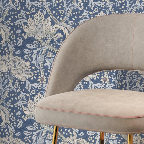 Blue Removable Wallpaper - Etsy