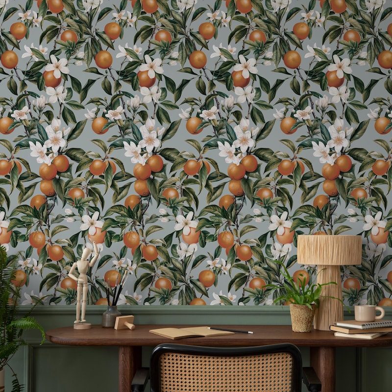 Wallpaper Orange Blossom - Etsy