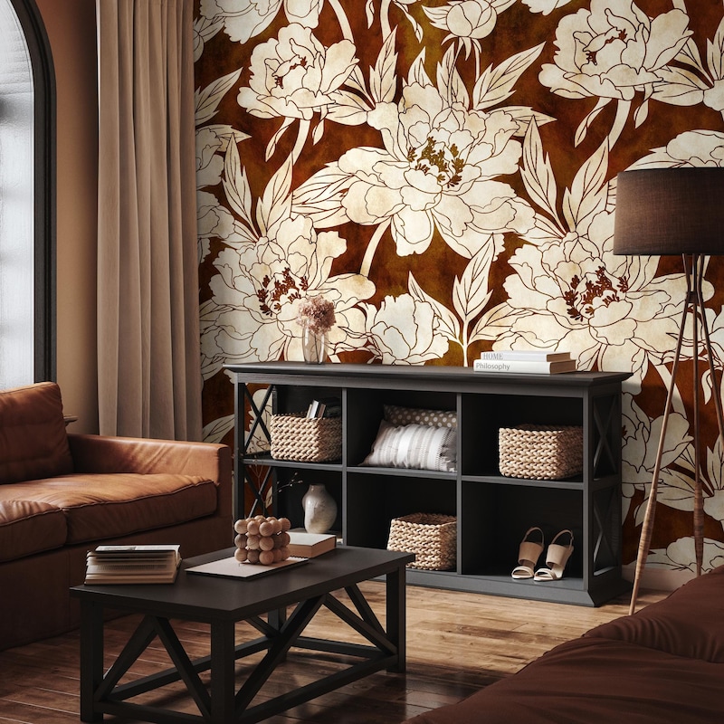 Large Floral Wallpaper - Etsy