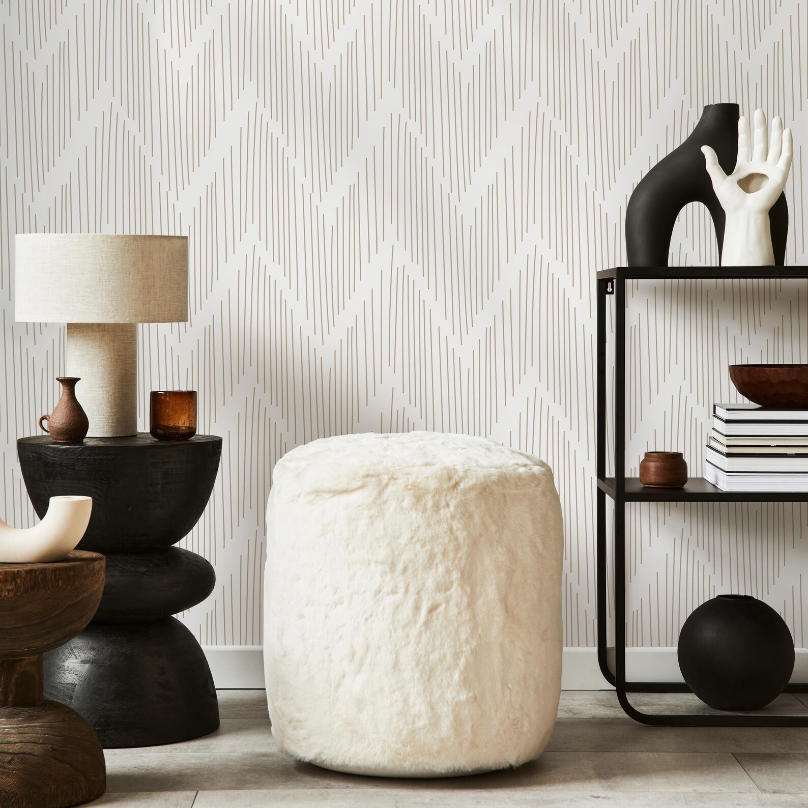 Modern Chevron Beige Off-white Wallpaper - C999 - Etsy Canada