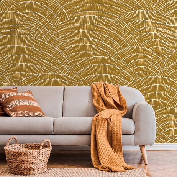 Mustard Wallpaper - Etsy
