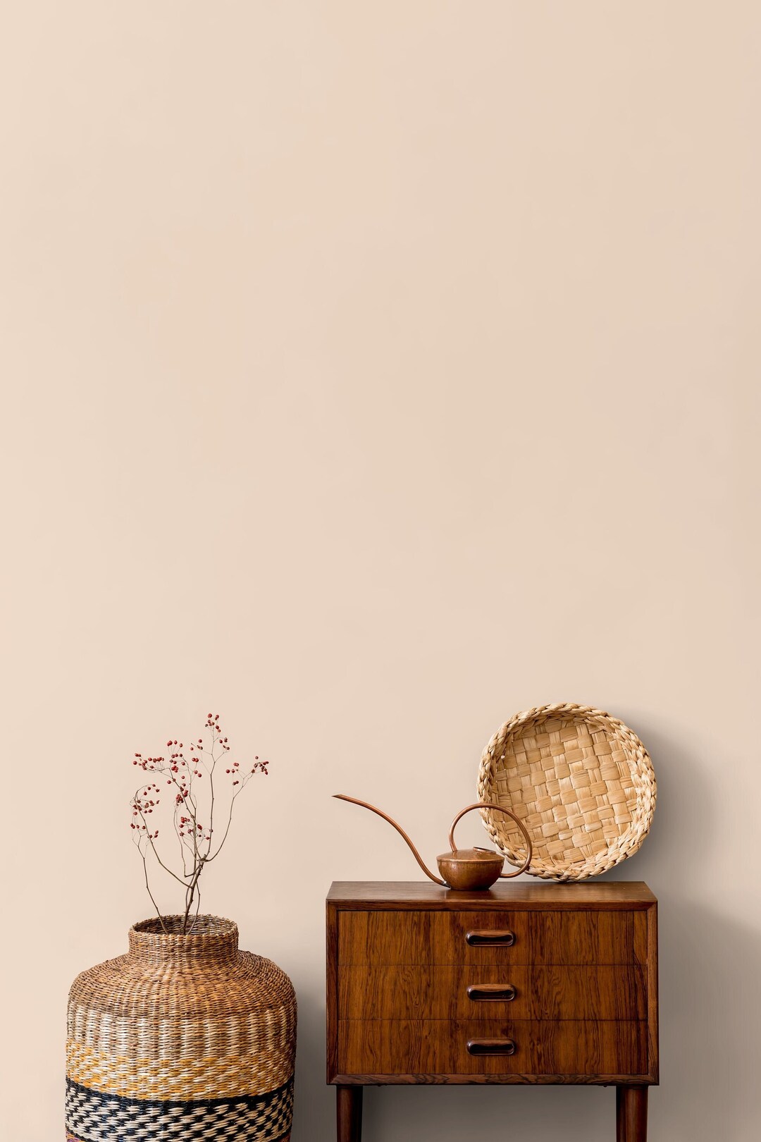 Champagne Pink Wallpaper / Solid Color / Peel and Stick Wallpaper ...