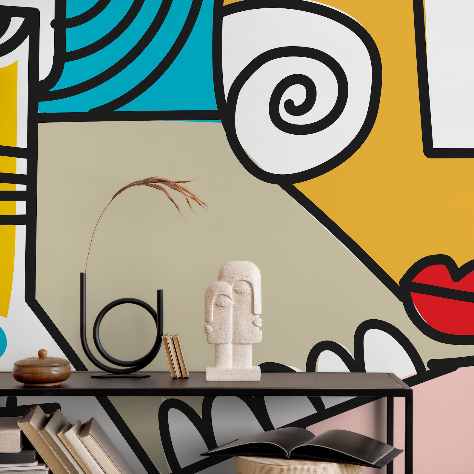 Modern Cubism Art Wallpaper Abstract Mural Peel and Stick Wallpaper ...
