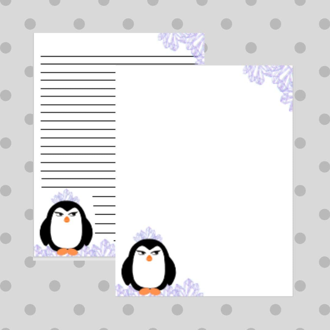 Queen Penguin Digital Printable Stationery Letter & A4 Sizing - Etsy