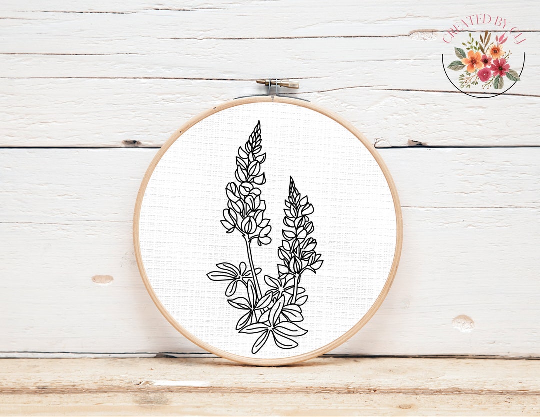Bluebonnet Embroidery Template Texas Embroidery, Digital Download - Etsy