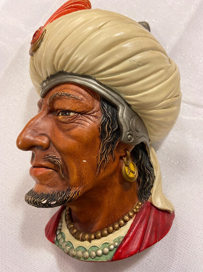 Vintage 1950s Bossons, Cheshire, England Wall Art 3D Design Head Bust ...