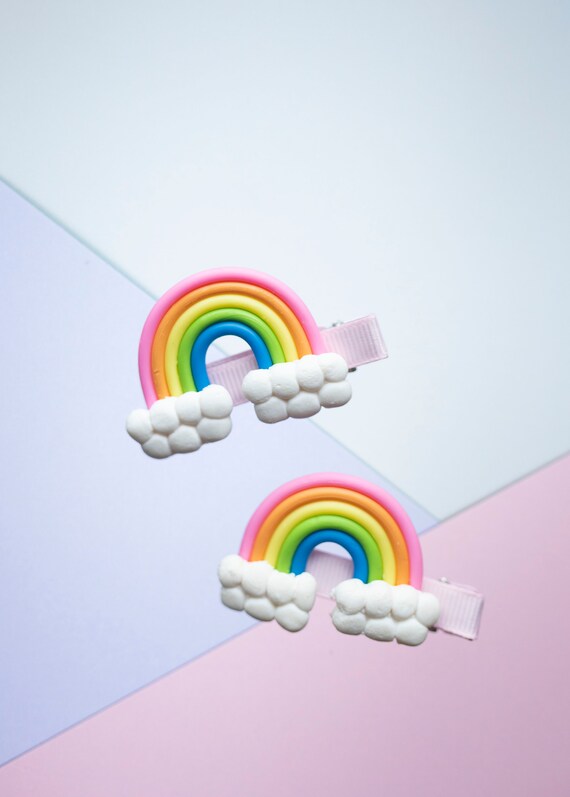Set of 2 Rainbow Barrettes - Etsy