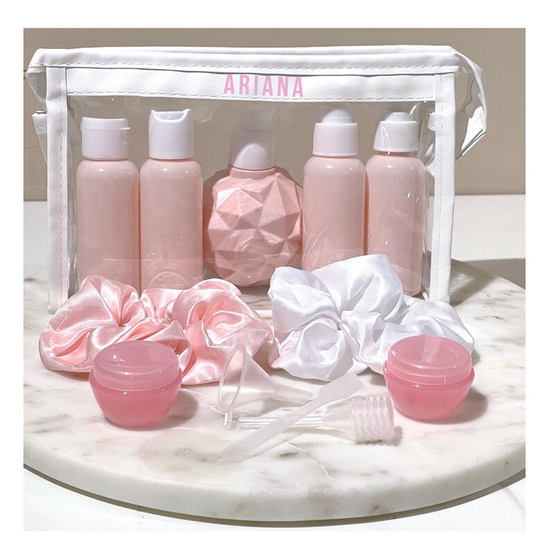 PERSONALIZED Light Pink Toiletry Kit With Satin - Etsy