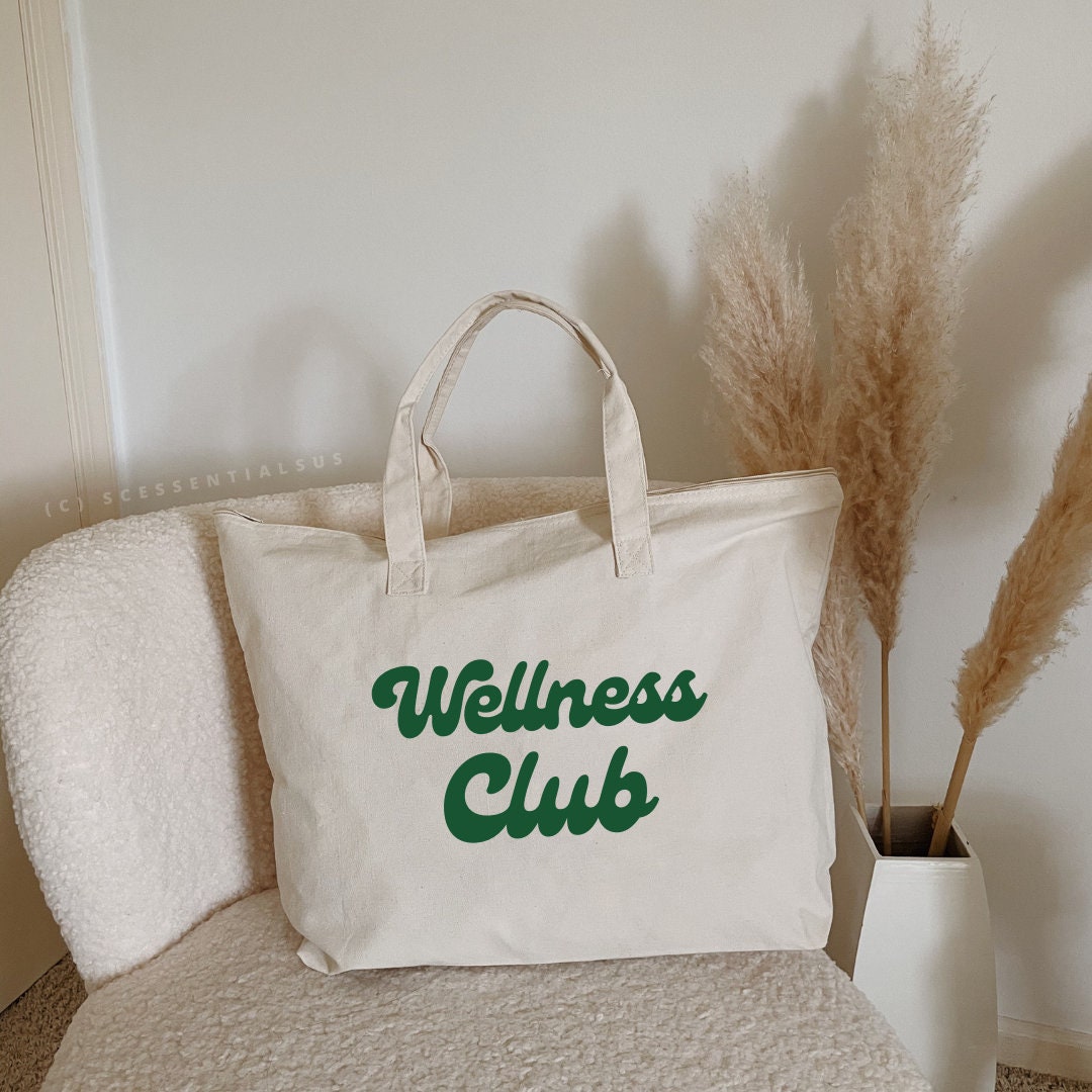 XL Zippered Wellness Tote Bag | Self Care Beach Bag | Mental Health ...