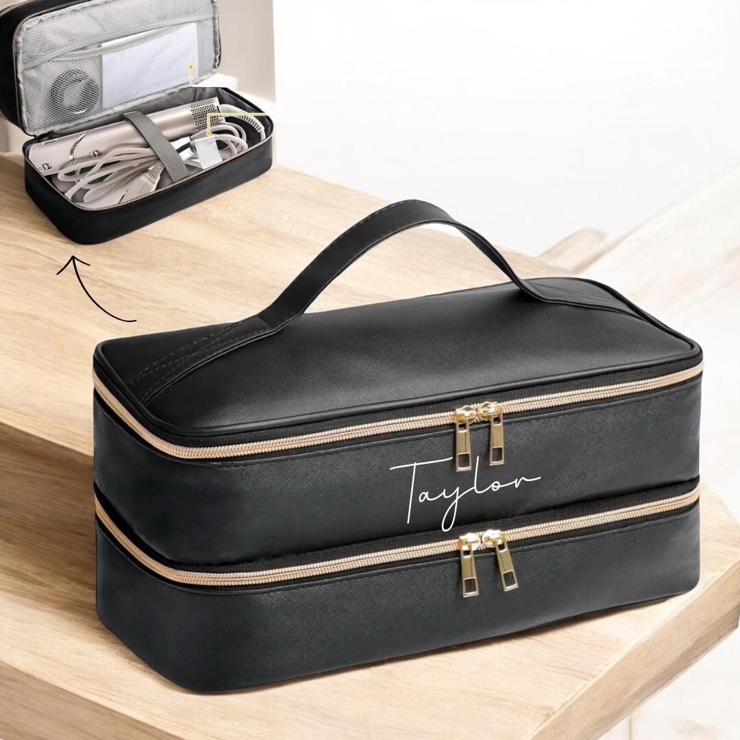 Personalized PU Leather Hair Tools Travel Bag,dyson Bag, Hair Tool ...