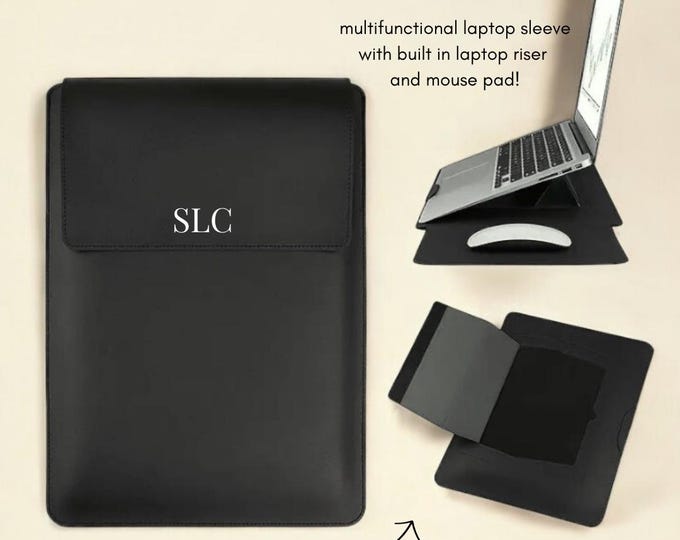 Personalized Laptop Sleeve With Stand and Mouse Pad, Laptop Bag, Laptop ...