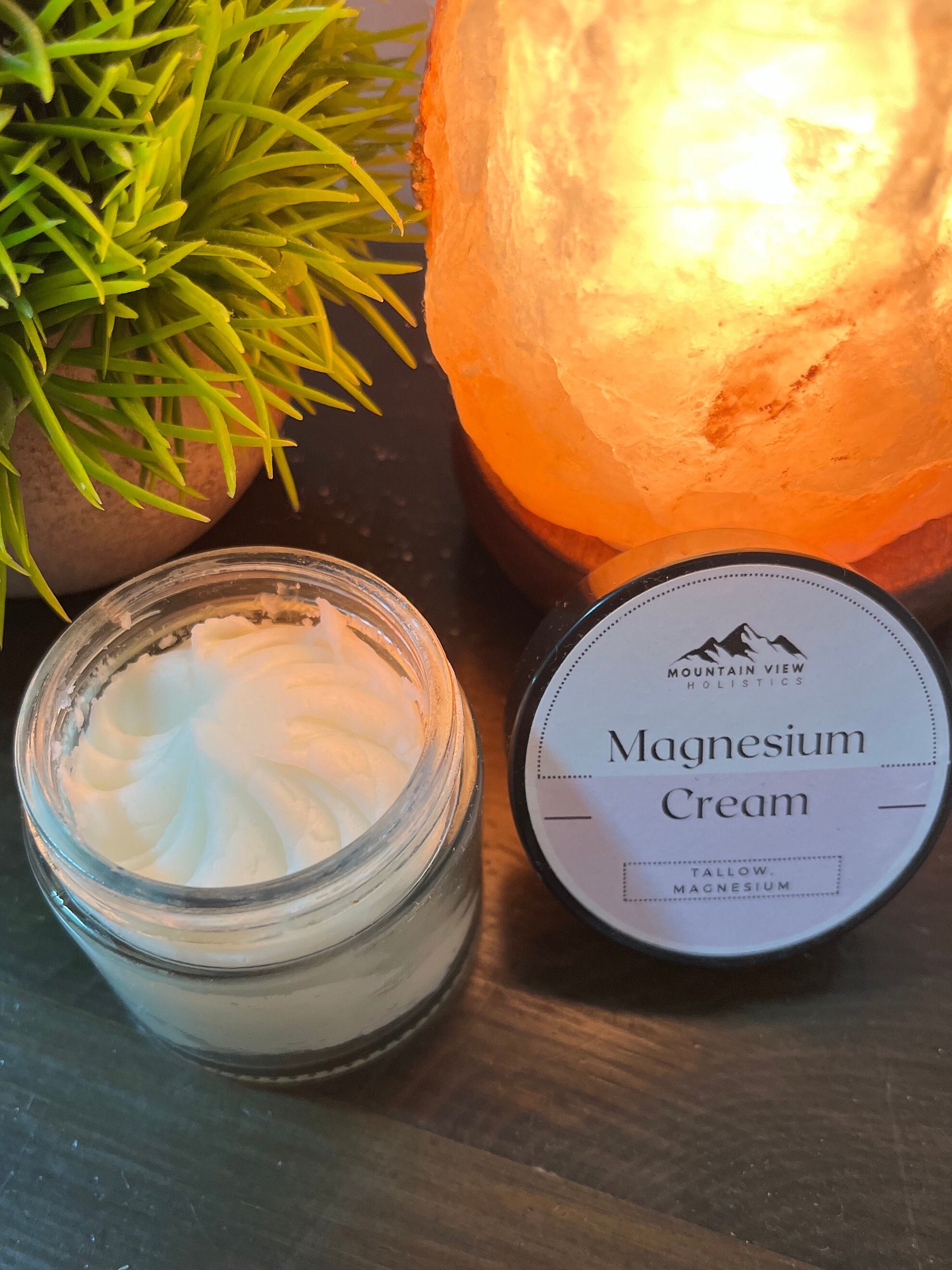 Magnesium Cream/ Made With (100% Grass Fed Bovine Tallow) All Organic ...