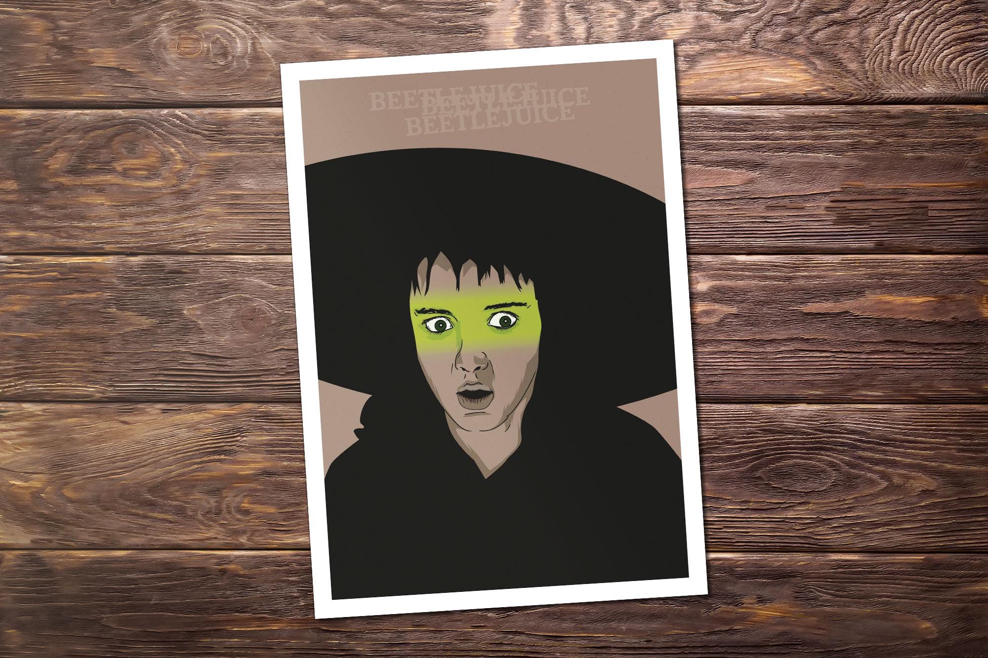 Beetlejuice Lydia Deetz Poster - Tim Burton Horror Wall Art - Portrait ...