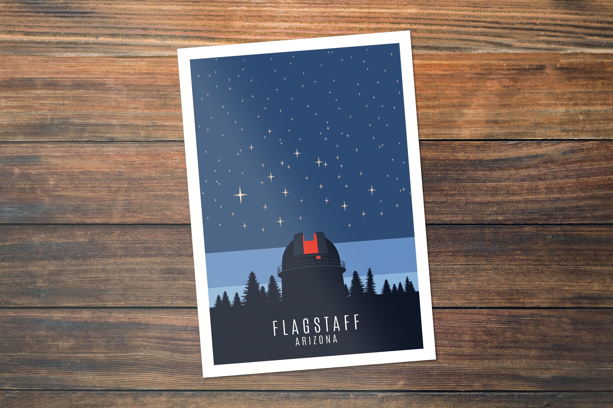 Flagstaff Arizona Poster - Space Science Wall Art - Minimalist Portrait ...