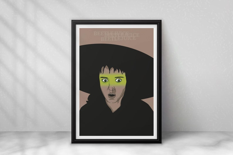 Beetlejuice Lydia Deetz Poster - Tim Burton Horror Wall Art - Portrait ...