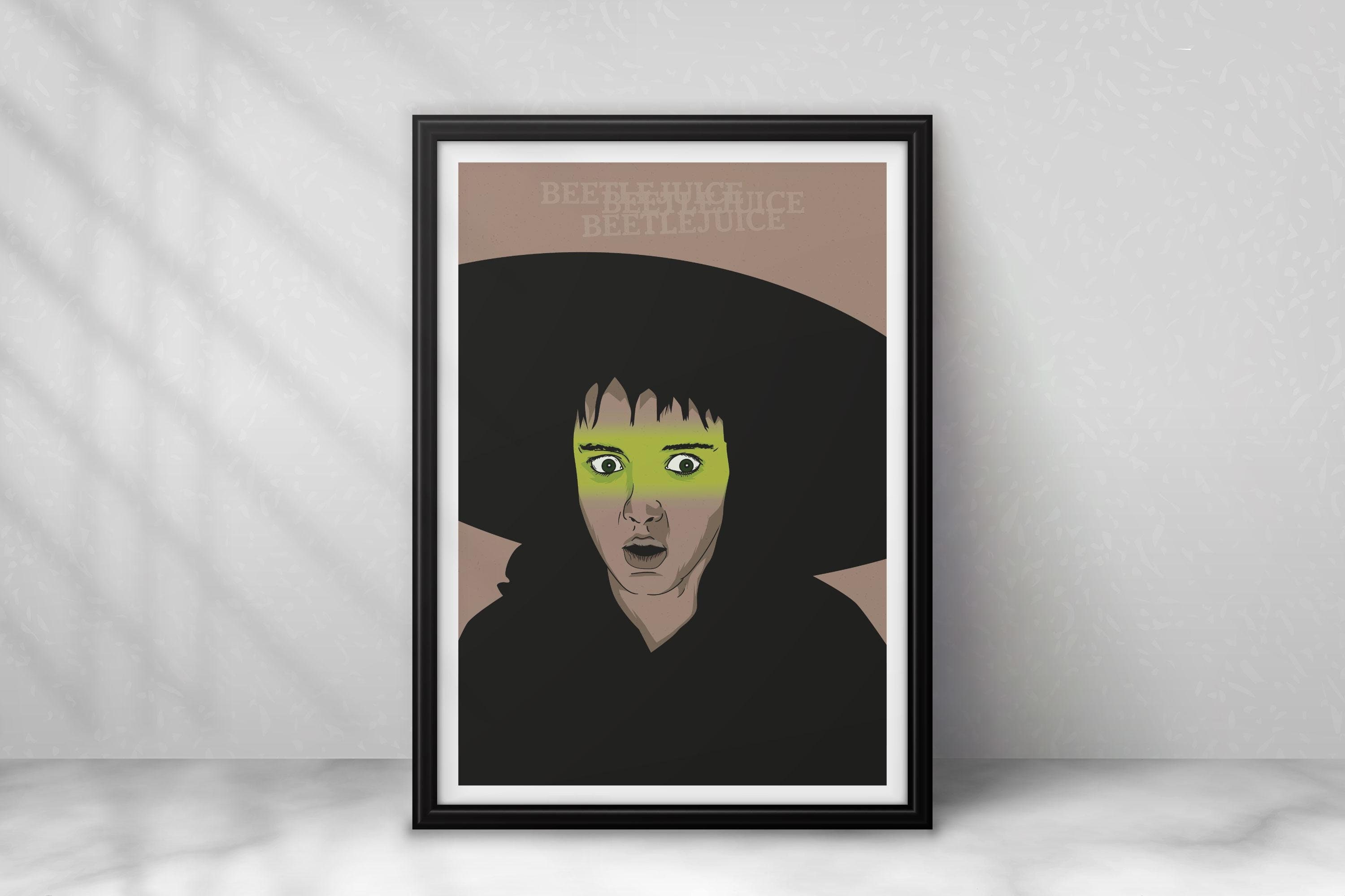 Beetlejuice Lydia Deetz Poster - Tim Burton Horror Wall Art - Portrait ...