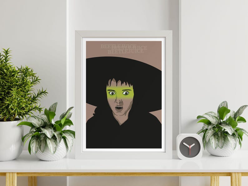 Beetlejuice Lydia Deetz Poster - Tim Burton Horror Wall Art - Portrait ...